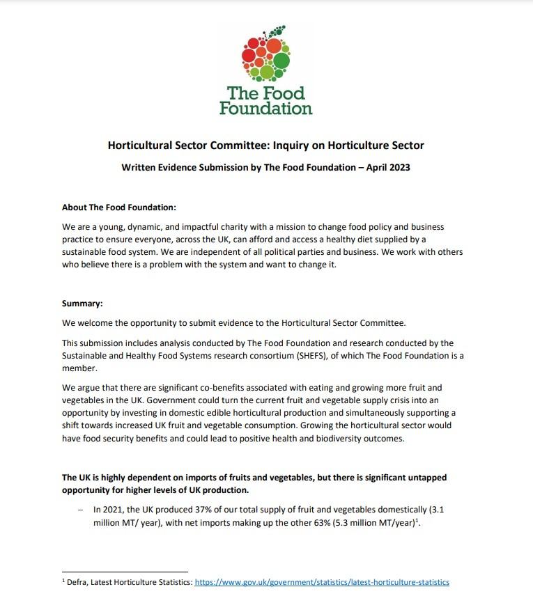 Our Submission to the Horticultural Sector Committee Inquiry Call for ... Our Submission to the Horticultural Sector Committee Inquiry Call for ...